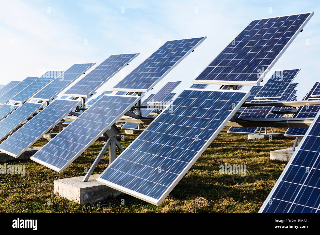 solar batteries field Stock Photo - Alamy