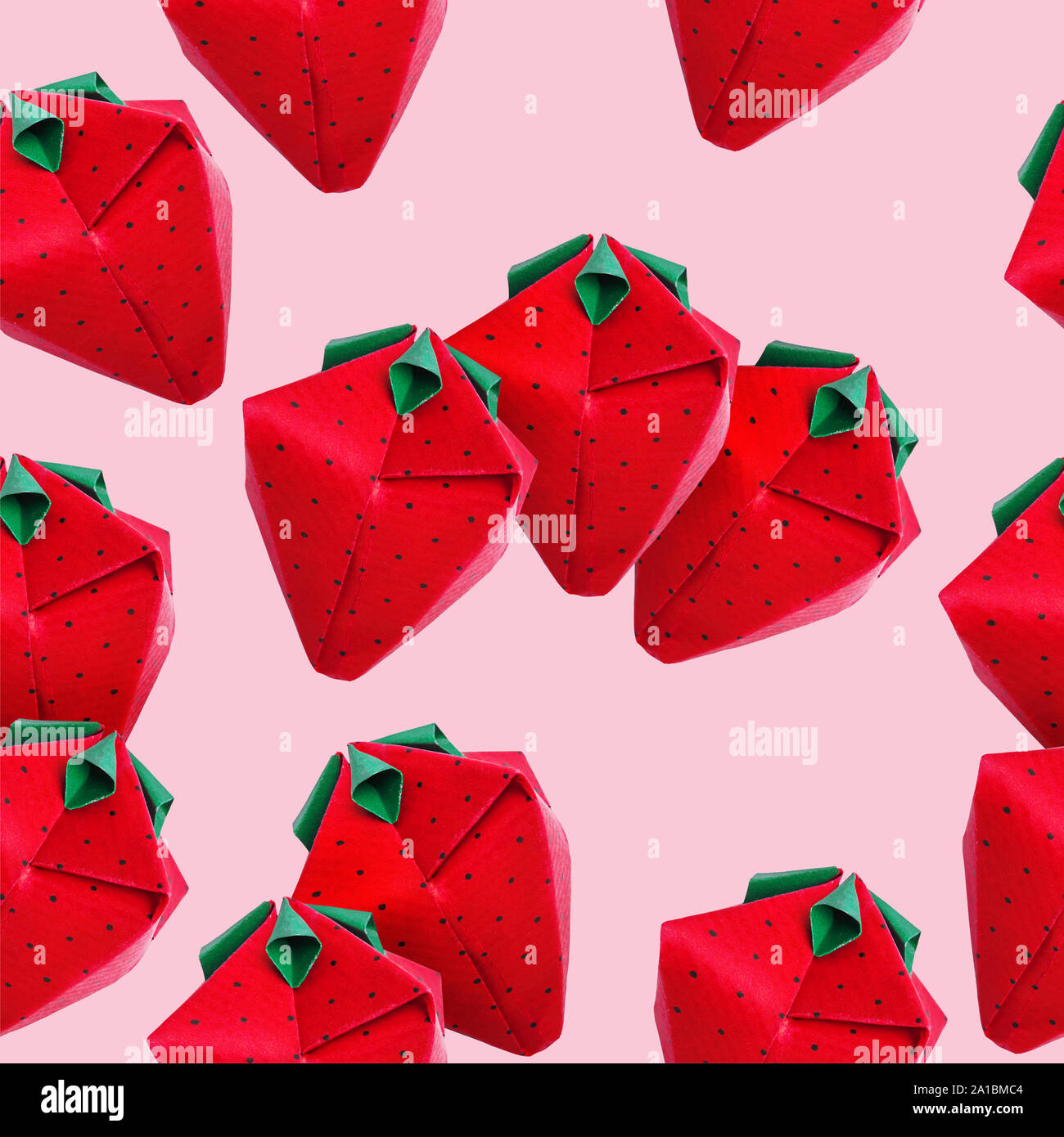 Origami red strawberriy Stock Photo - Alamy