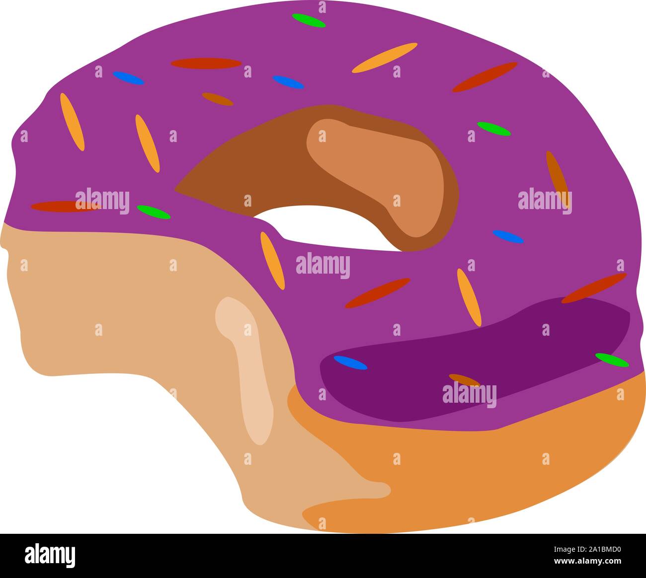 Pink donut, illustration, vector on white background Stock Vector Image ...