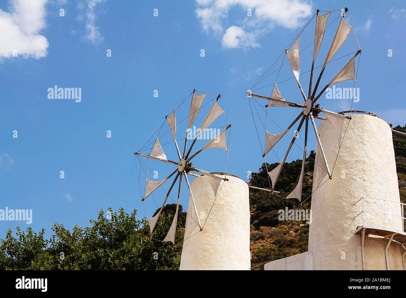 White buildings traditional greek windmill hi-res stock photography and ...