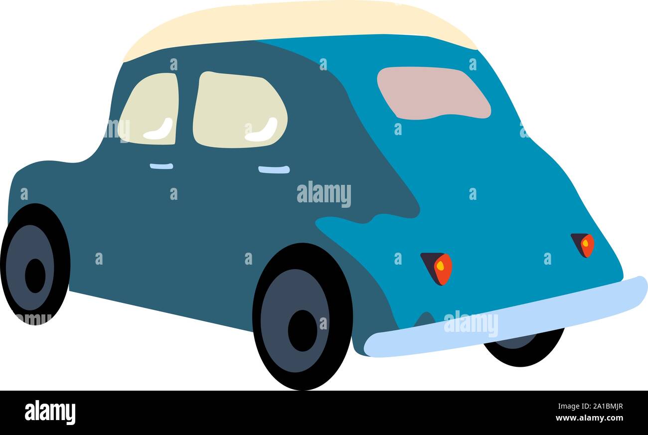Blue car, illustration, vector on white background Stock Vector Image ...