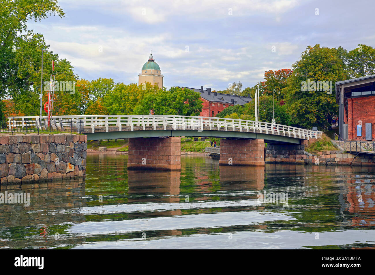 Bridge between two islands, Iso Mustasaari and Susisaari, in Sea ...