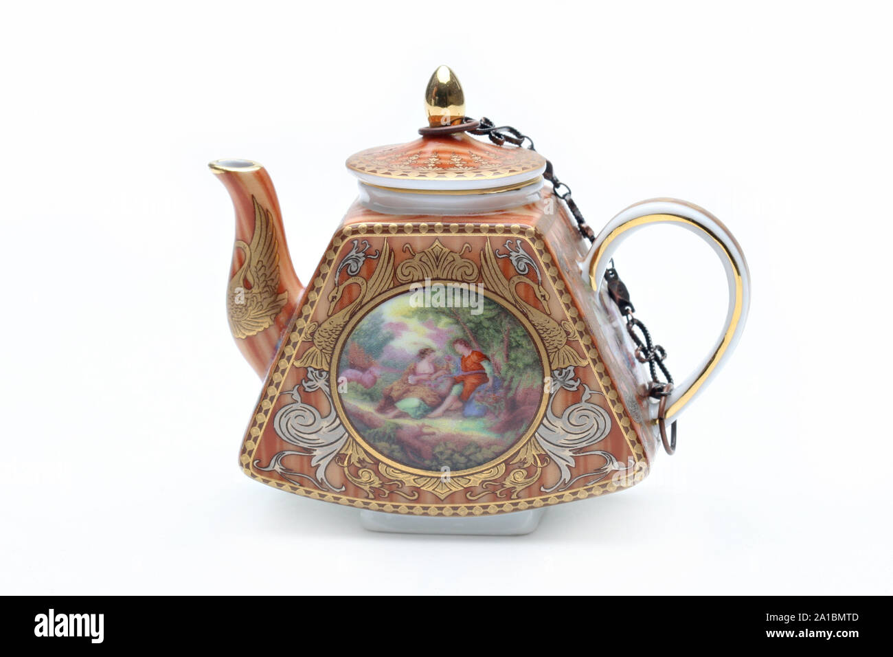 English classic porcelain teapot, isolated on white background Stock ...