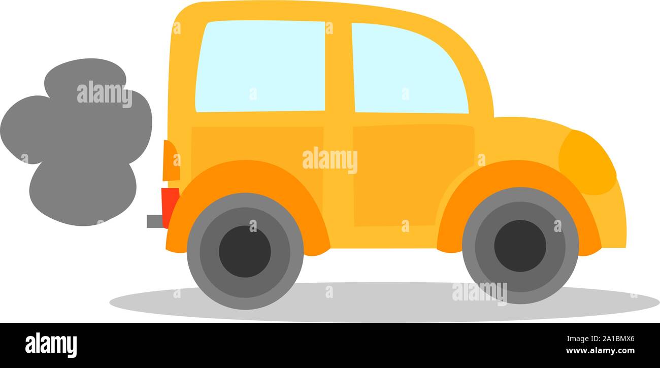 Yellow car, illustration, vector on white background Stock Vector Image ...