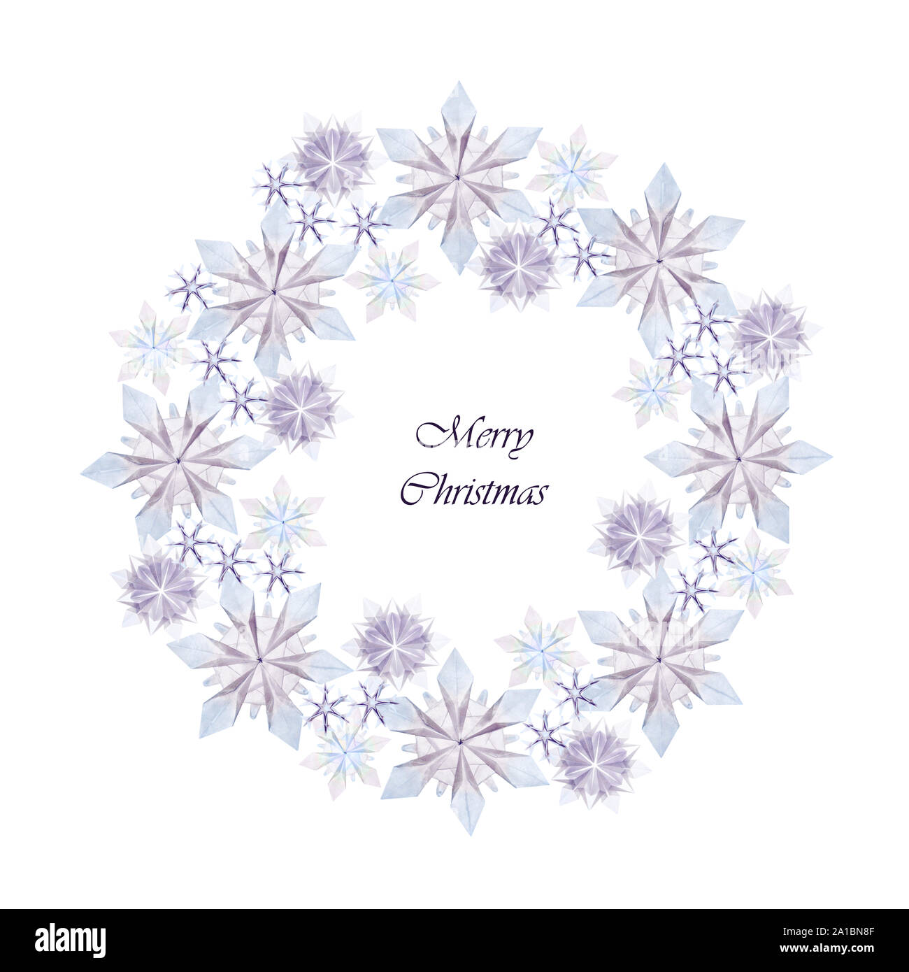 Origami snowflake wreath Stock Photo - Alamy