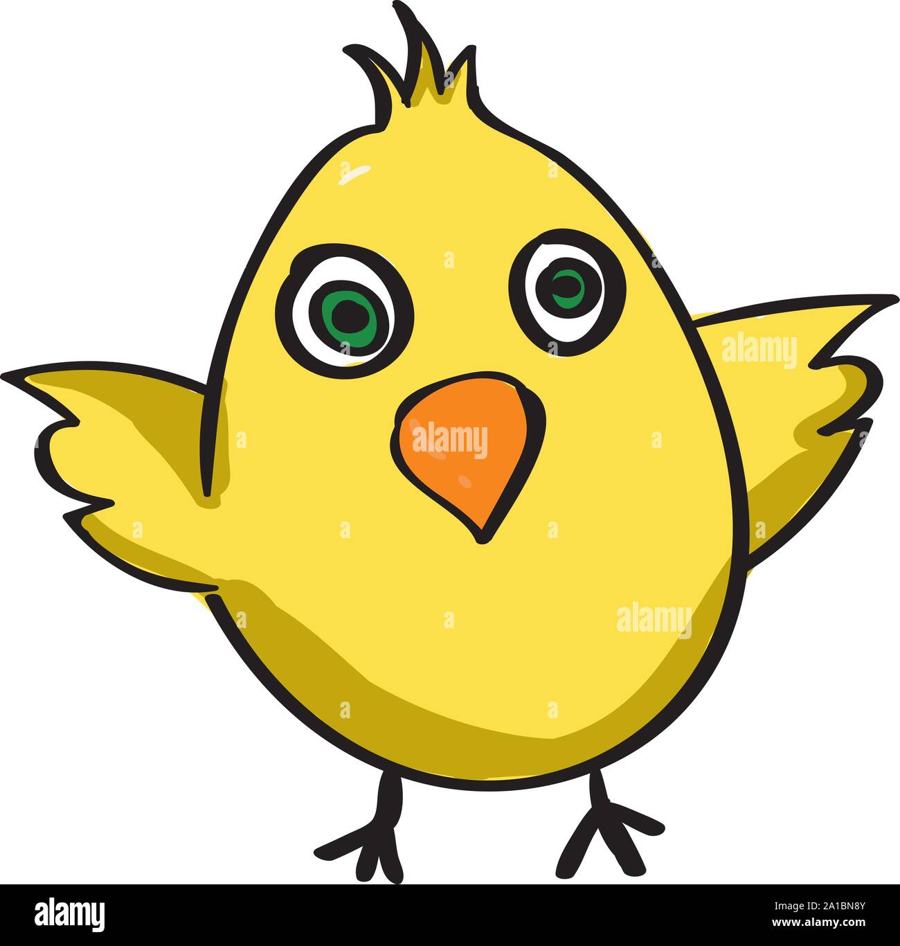 Yellow chick, illustration, vector on white background Stock Vector ...
