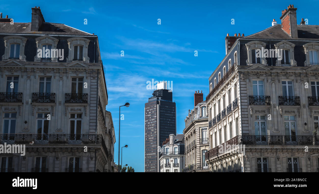 Nantes, France - September 25, 2018: Typical building architecture ...