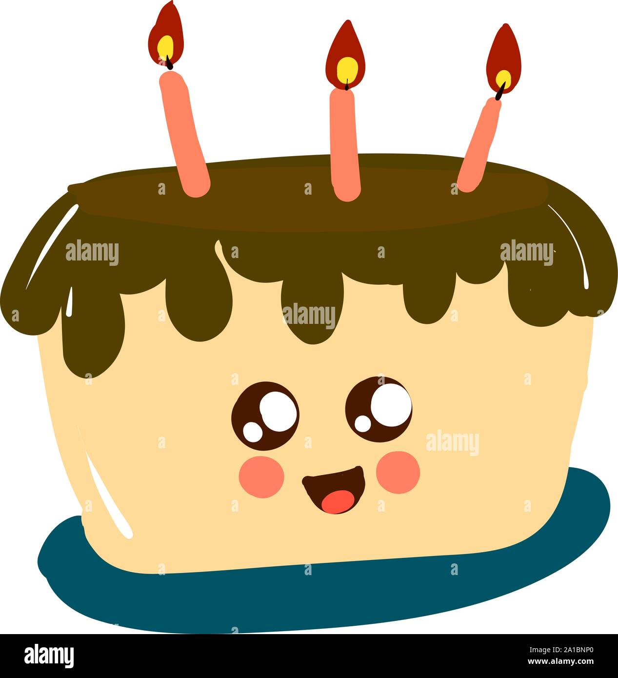Cute cake, illustration, vector on white background Stock Vector Image ...