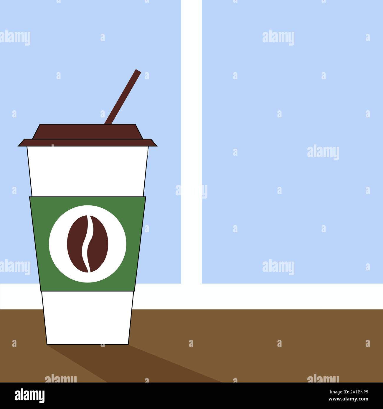 Coffee to go, illustration, vector on white background Stock Vector ...