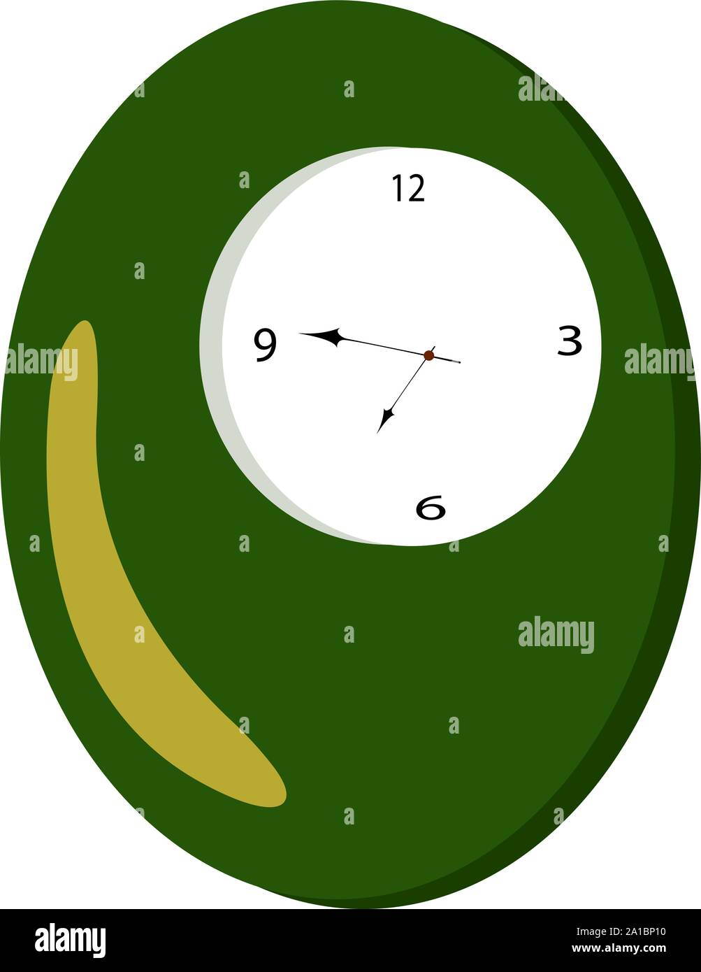 Green clock, illustration, vector on white background Stock Vector ...