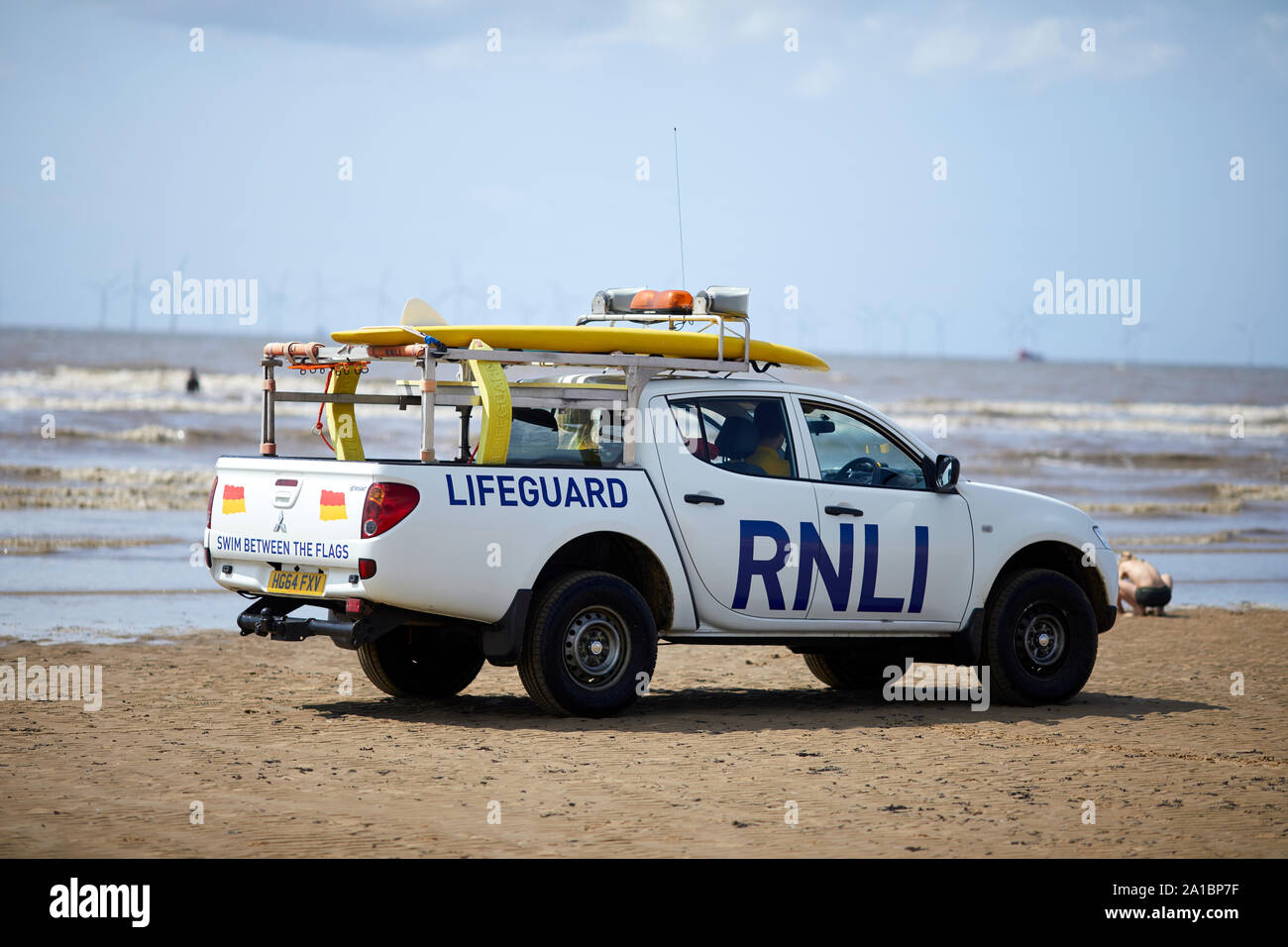 RNLI pick-up lifeguard van coastal area Waterloo Crosby Beach ...