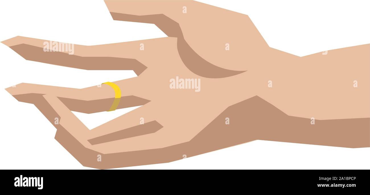 Hand with ring, illustration, vector on white background Stock Vector ...