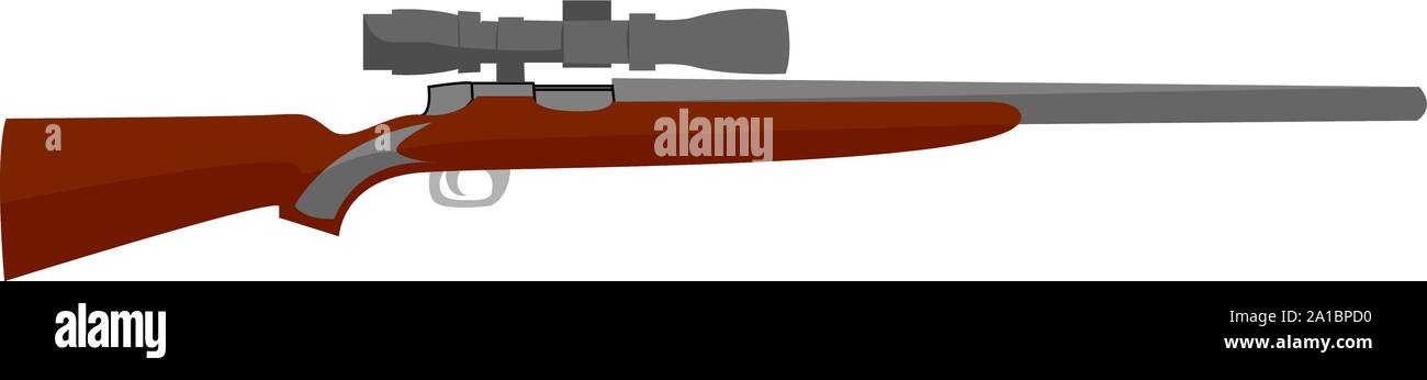 Sniper rifle, illustration, vector on white background Stock Vector ...