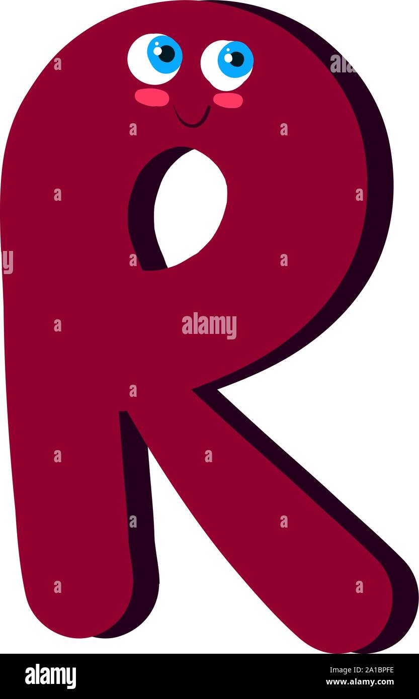 Letter R, illustration, vector on white background Stock Vector Image ...