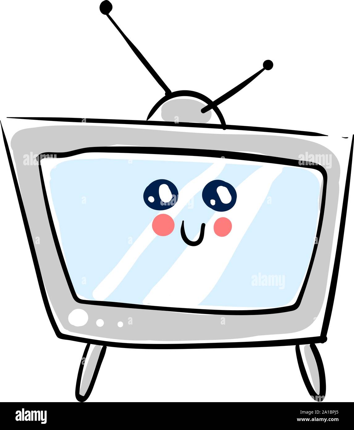 Cute TV, illustration, vector on white background Stock Vector Image ...