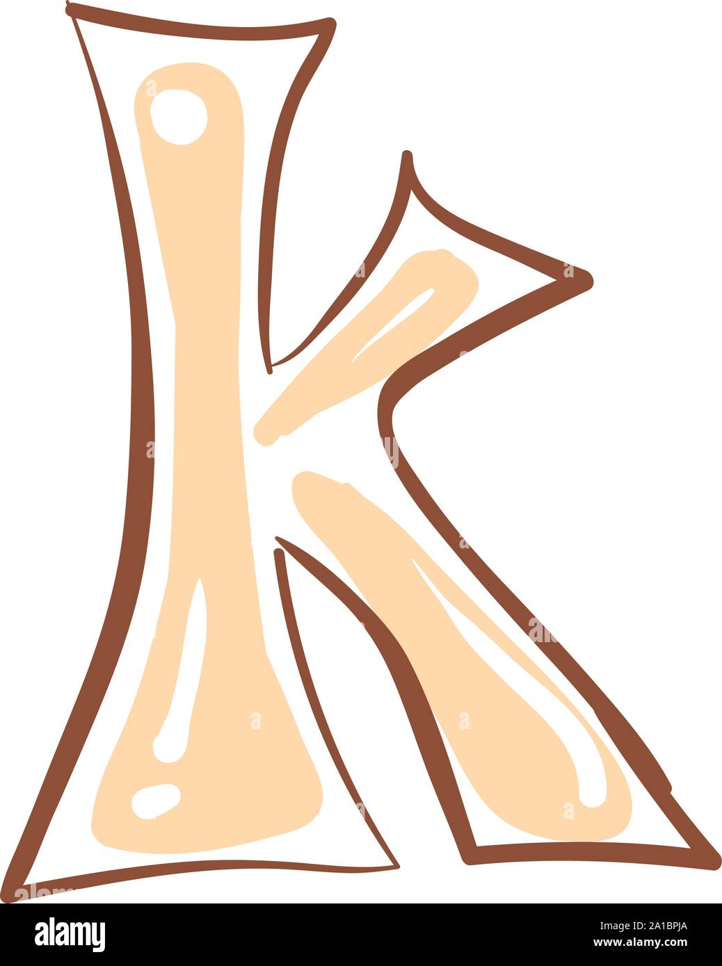 Letter K, illustration, vector on white background Stock Vector Image ...