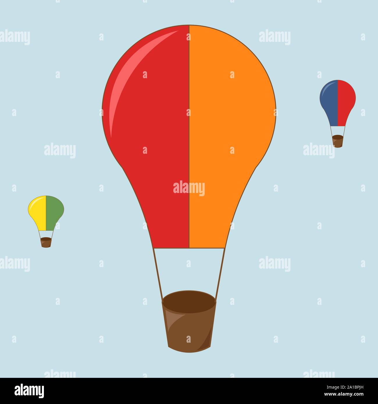 Hot air balloon, illustration, vector on white background Stock Vector ...