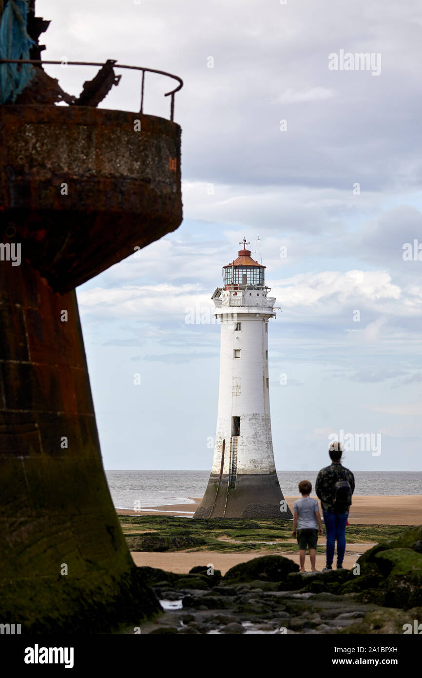 tied out New Brighton beach Wallasey landmark decommissioned lighthouse ...