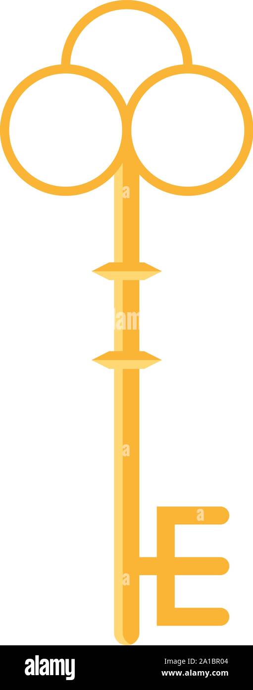 Golden key, illustration, vector on white background Stock Vector Image ...
