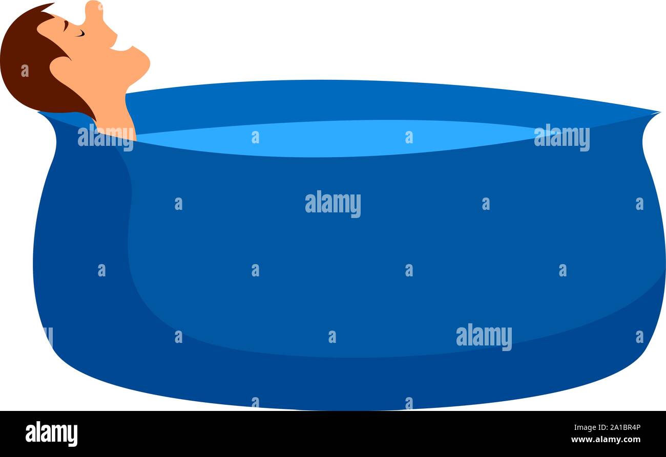 Man in pool, illustration, vector on white background Stock Vector ...