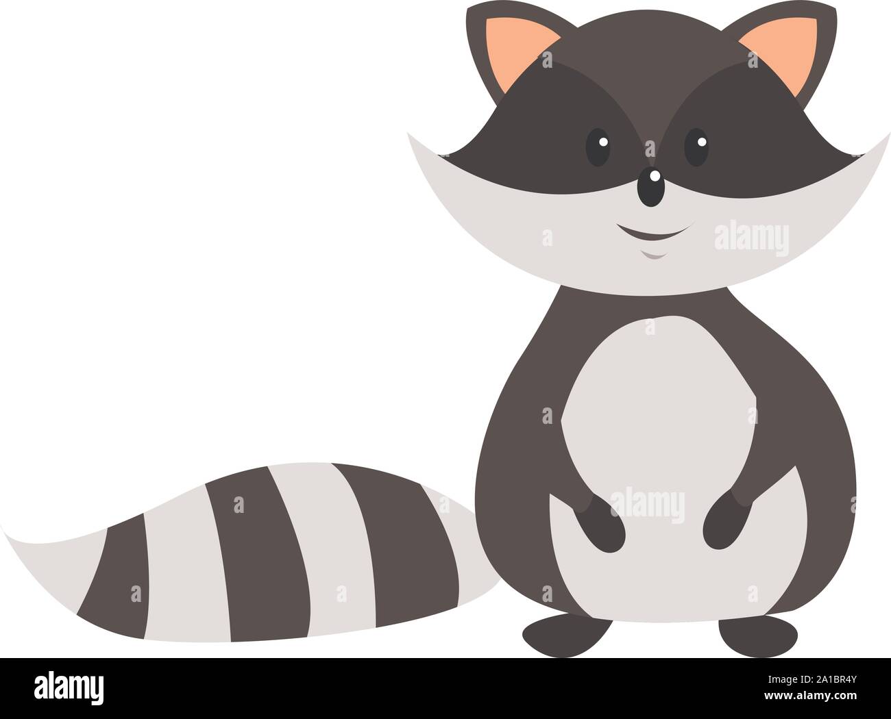 Small raccoon, illustration, vector on white background Stock Vector ...