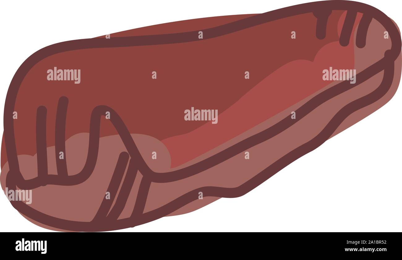 Strips meat, illustration, vector on white background Stock Vector ...
