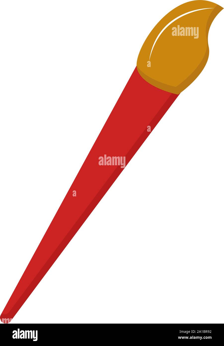 Red brush, illustration, vector on white background Stock Vector Image ...