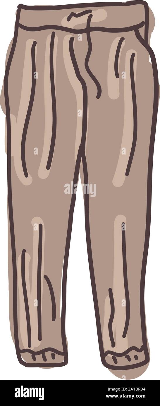 Brown pants, illustration, vector on white background Stock Vector ...