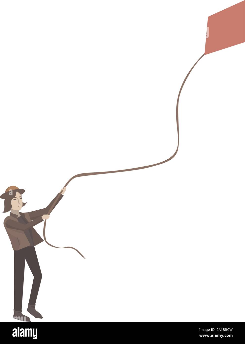 Flying kite, illustration, vector on white background Stock Vector ...