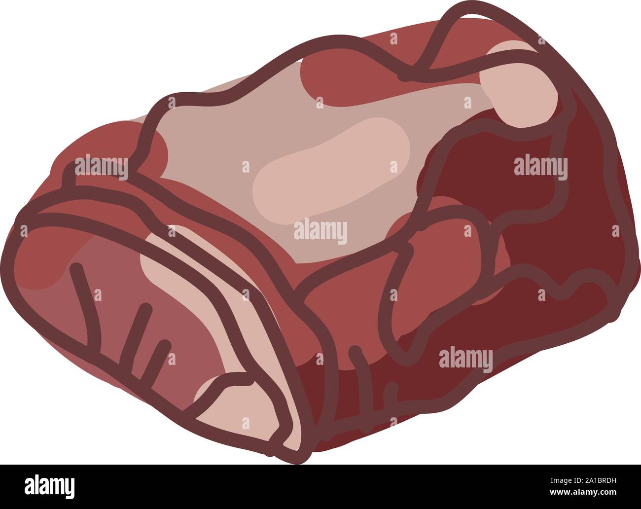 Roast meat, illustration, vector on white background Stock Vector Image ...