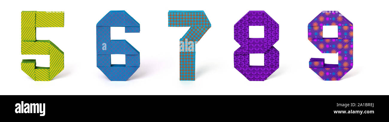 Origami paper numbers set Stock Photo - Alamy