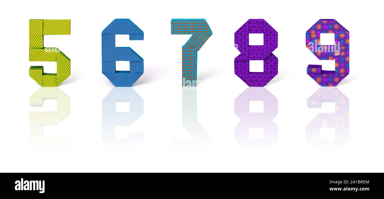 Origami paper numbers set Stock Photo - Alamy