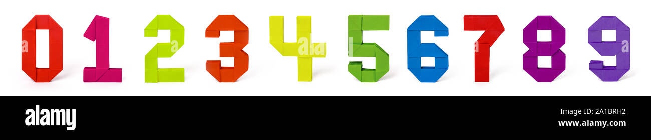 Origami paper number set Stock Photo - Alamy