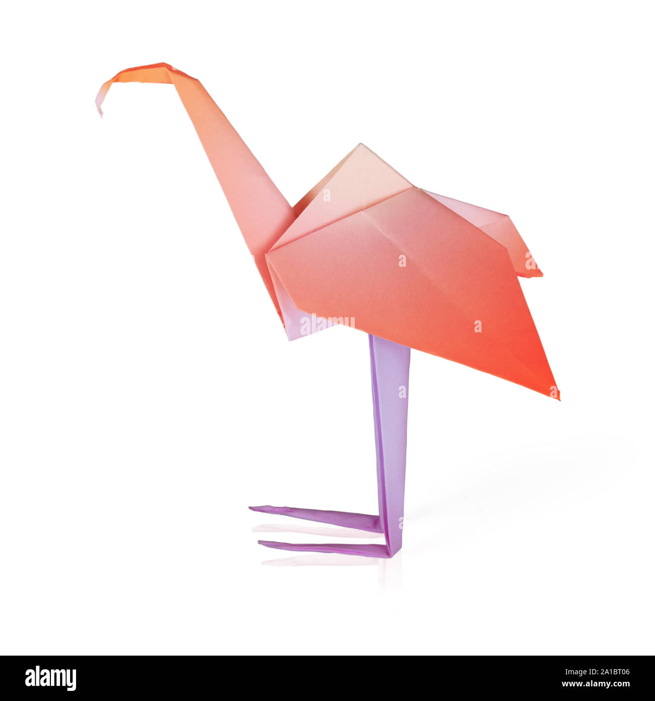 Origami pink paper flamingo Stock Photo - Alamy