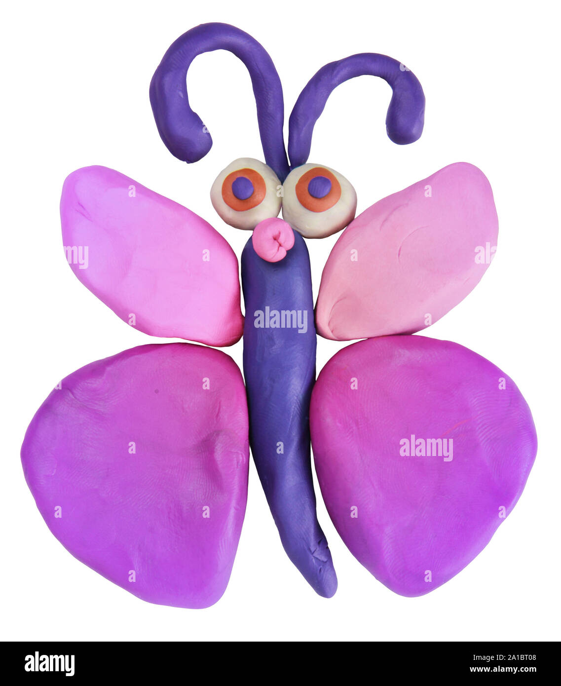 Plasticine pink butterfly Stock Photo - Alamy
