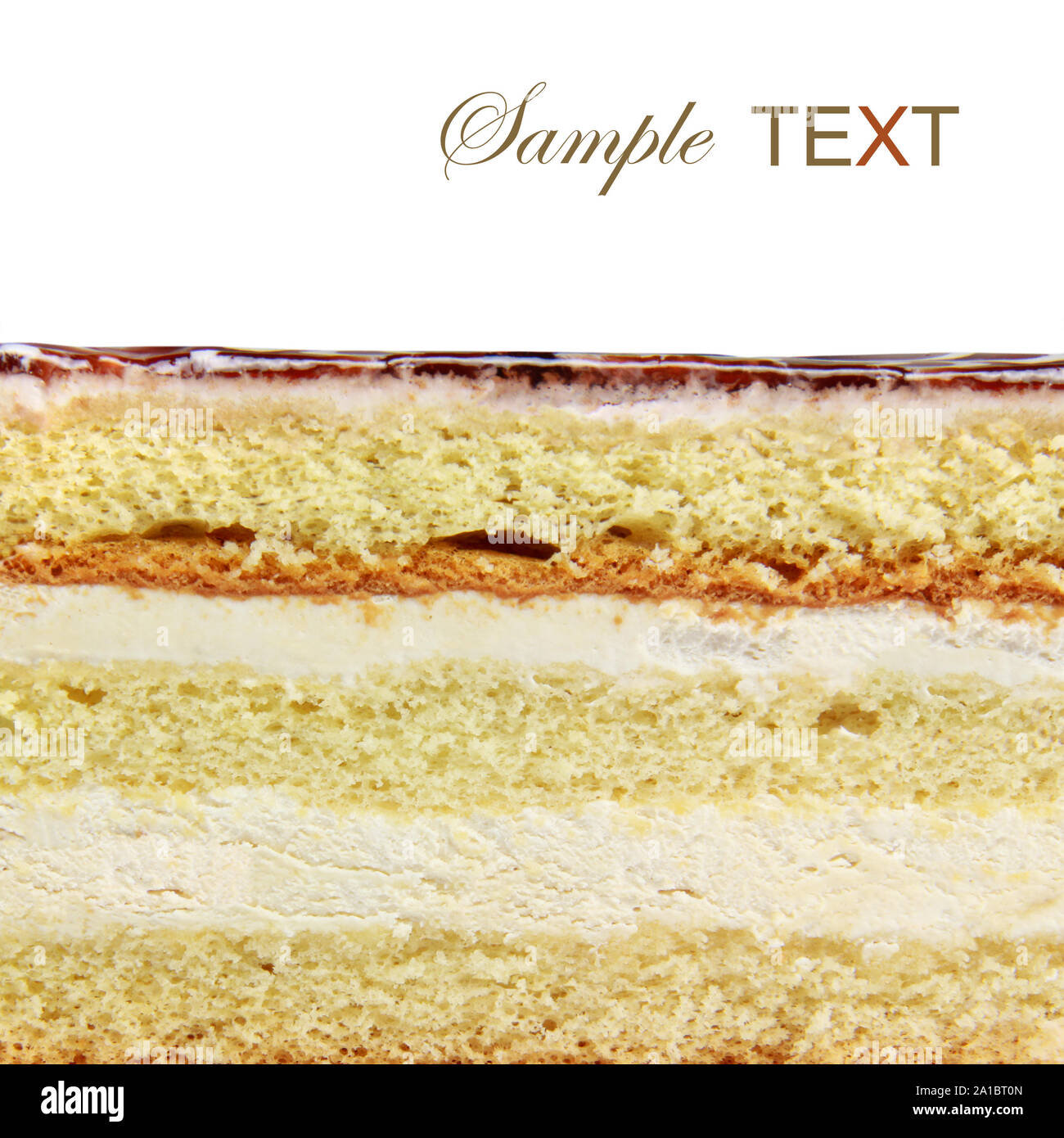 Caramel cake section Stock Photo - Alamy