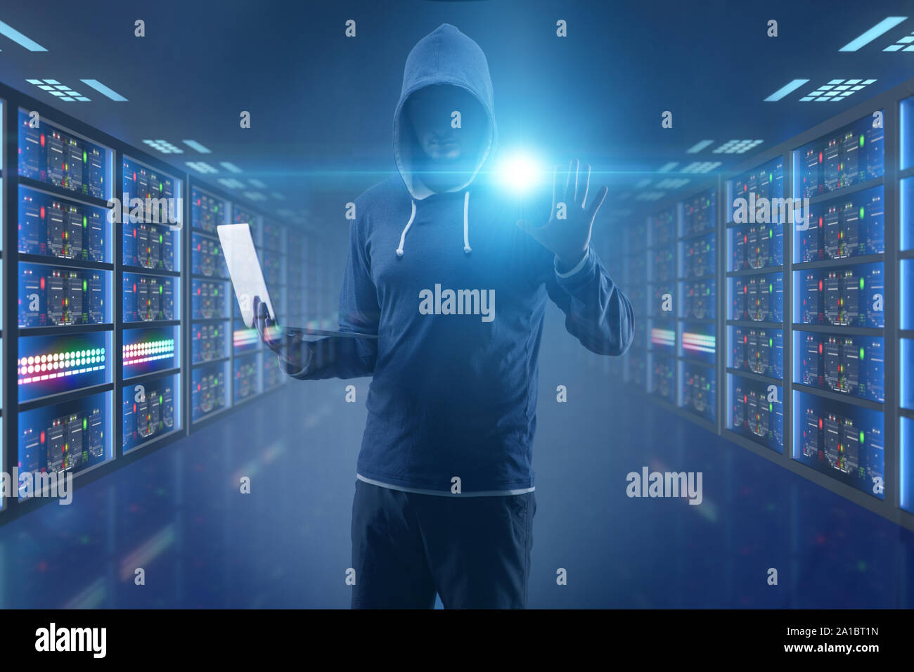 The hacker in digital security concept Stock Photo - Alamy