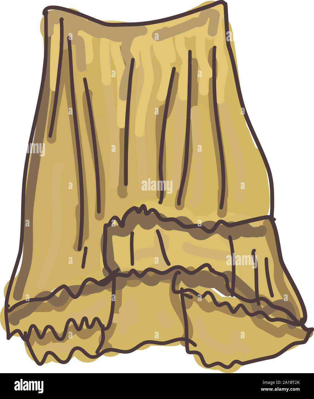 Yellow skirt, illustration, vector on white background Stock Vector ...