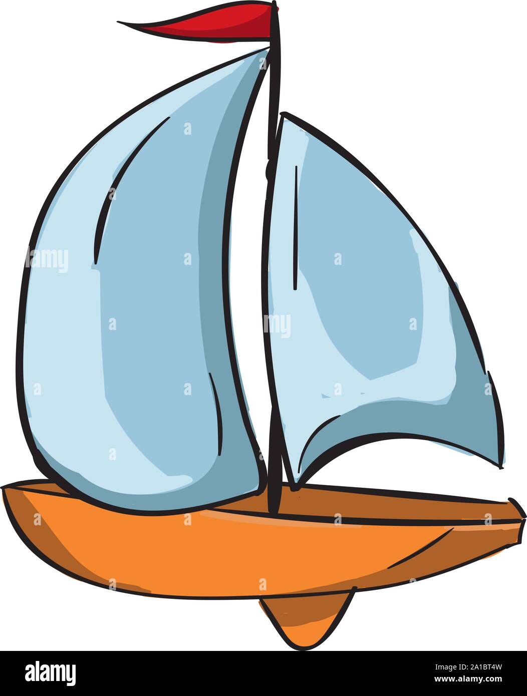 Little ship, illustration, vector on white background Stock Vector ...