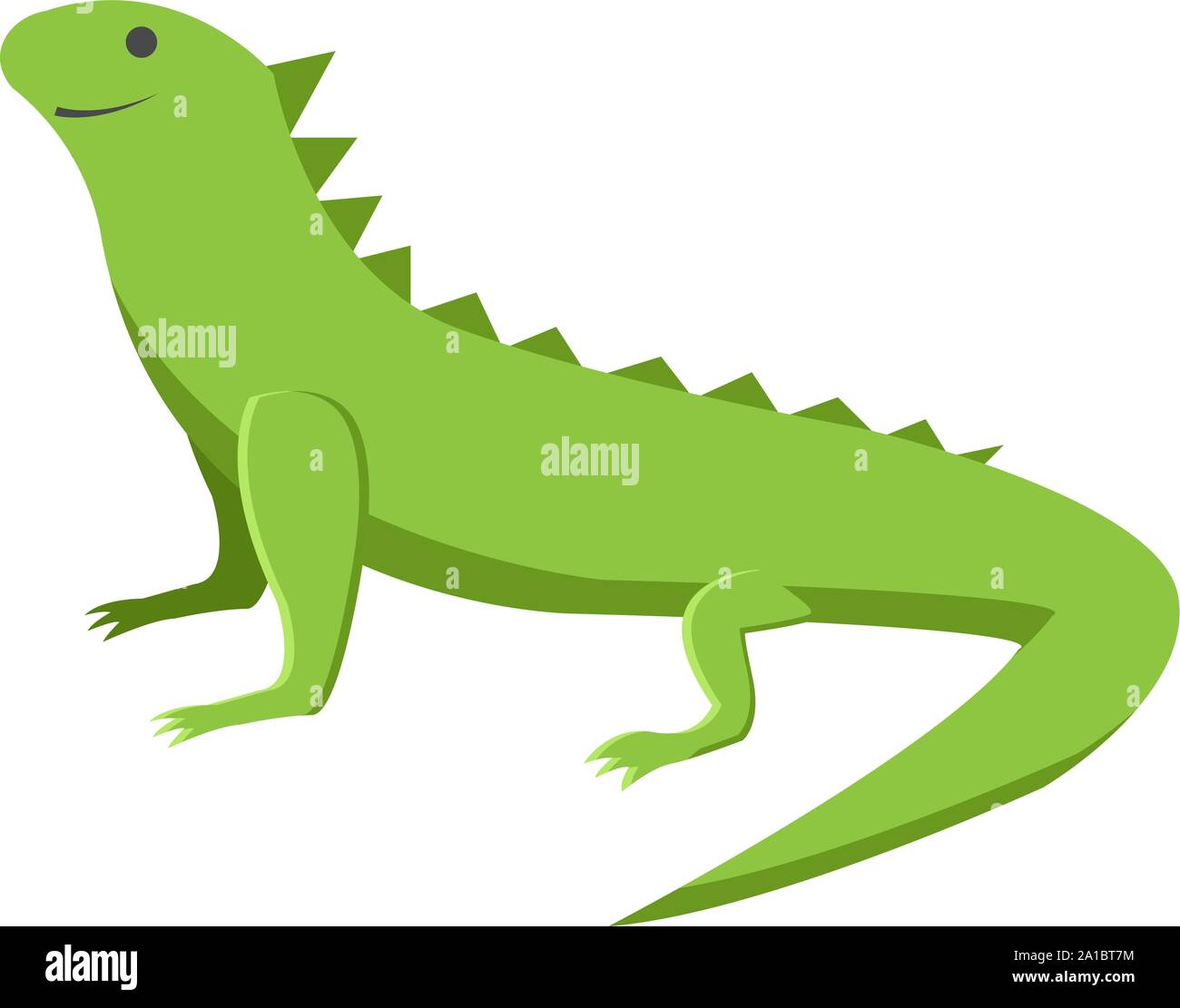 Green lizard, illustration, vector on white background Stock Vector ...