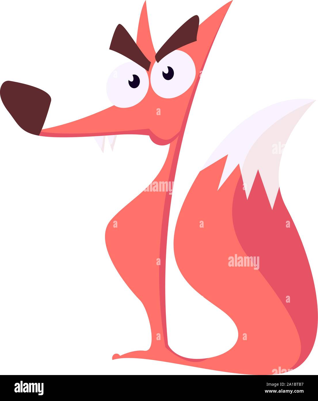 Angry fox, illustration, vector on white background Stock Vector Image ...