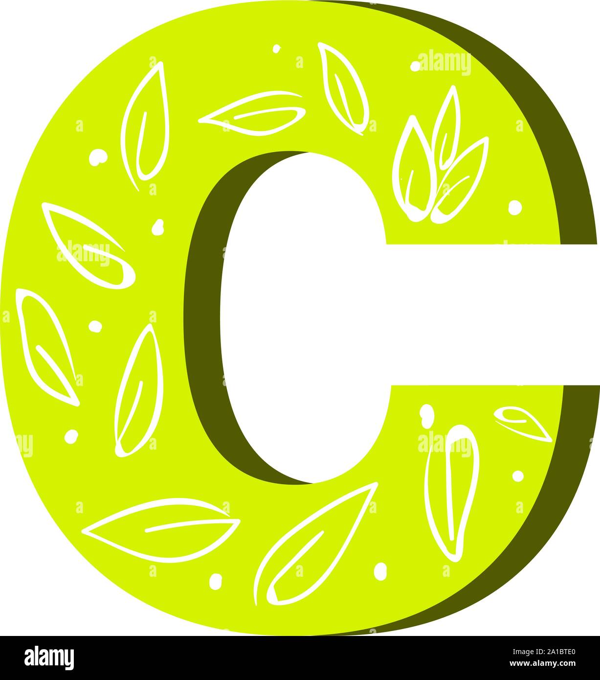 Letter C, illustration, vector on white background Stock Vector Image ...
