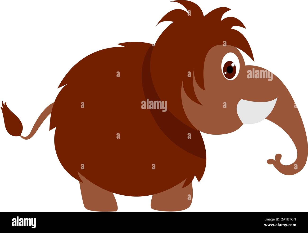 Mammoth, illustration, vector on white background Stock Vector Image ...