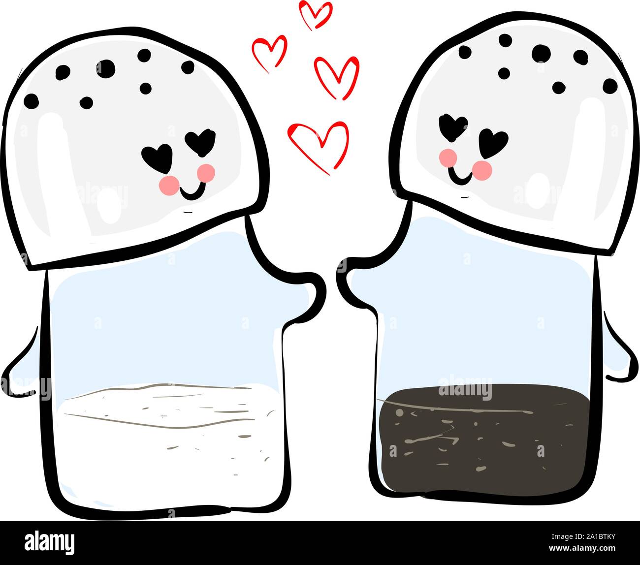 Salt and pepper pot illustration Cut Out Stock Images & Pictures - Alamy