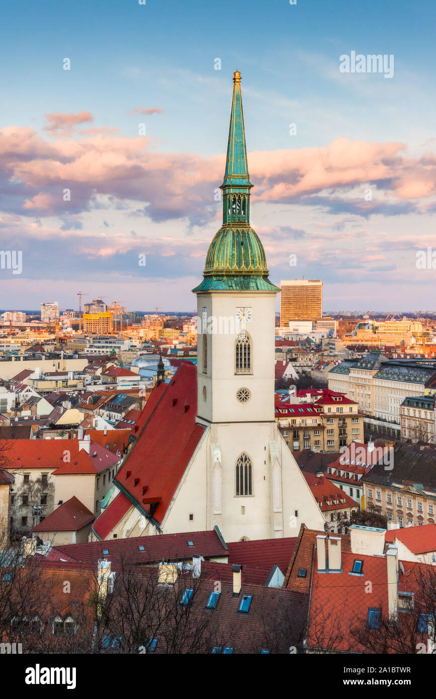 Cityscape of Bratislava, Slovakia with St. Martin's Cathedral Stock ...