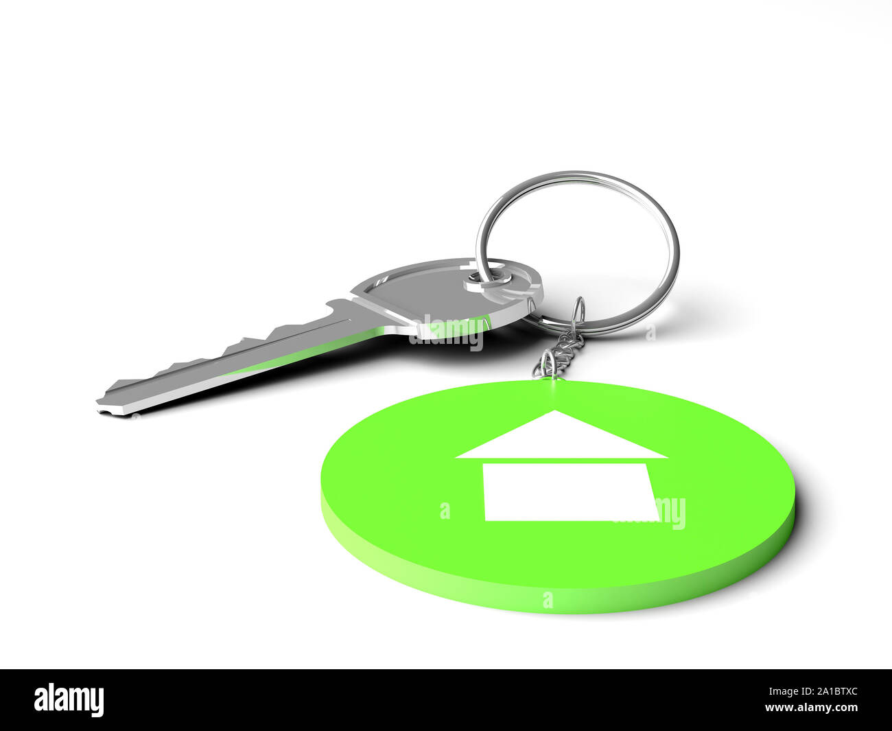 3d green key chain Stock Photo - Alamy