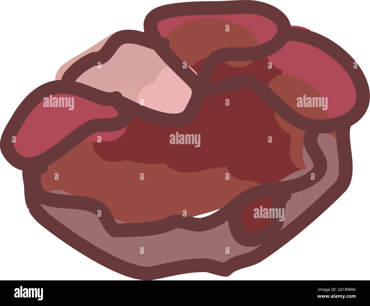 Meat cut, illustration, vector on white background Stock Vector Image ...