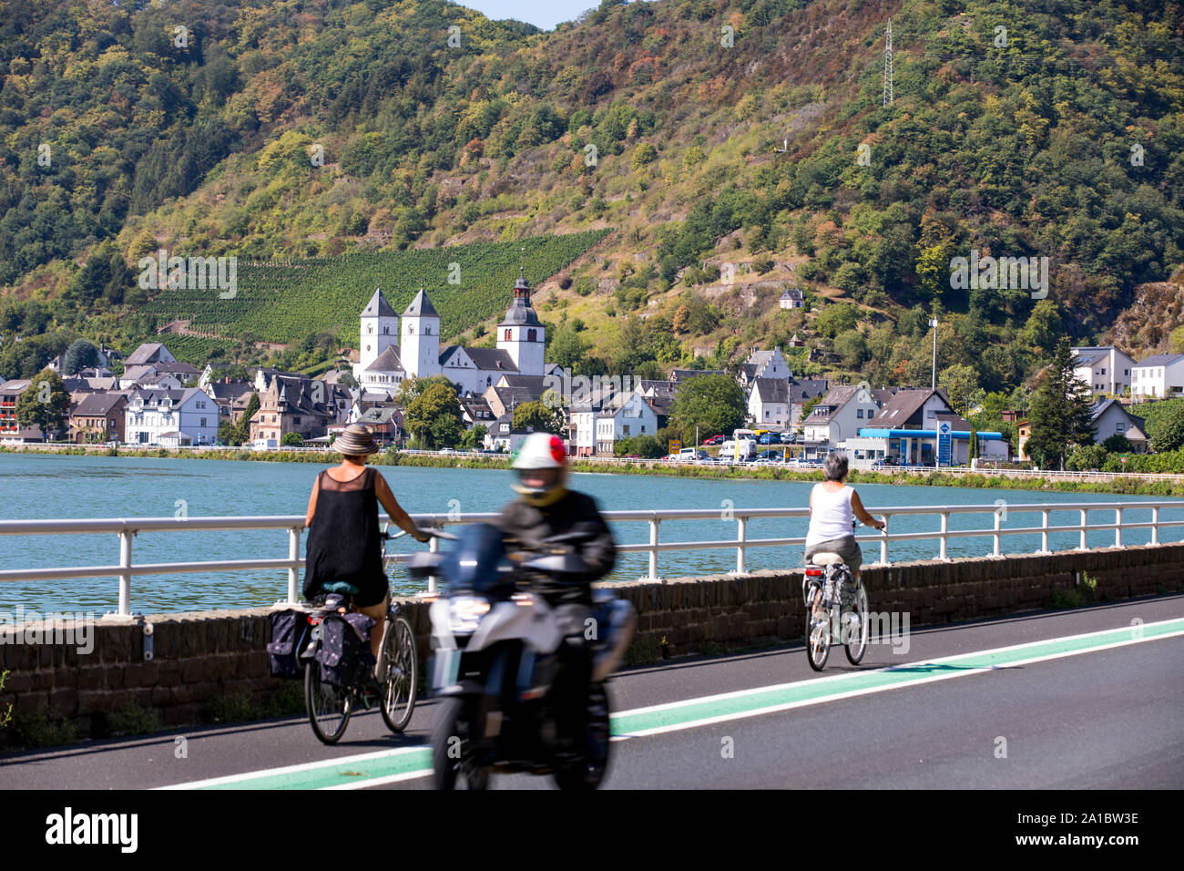 The village Treis-Kaden, district Kaden at the Mosel, Niedermosel ...