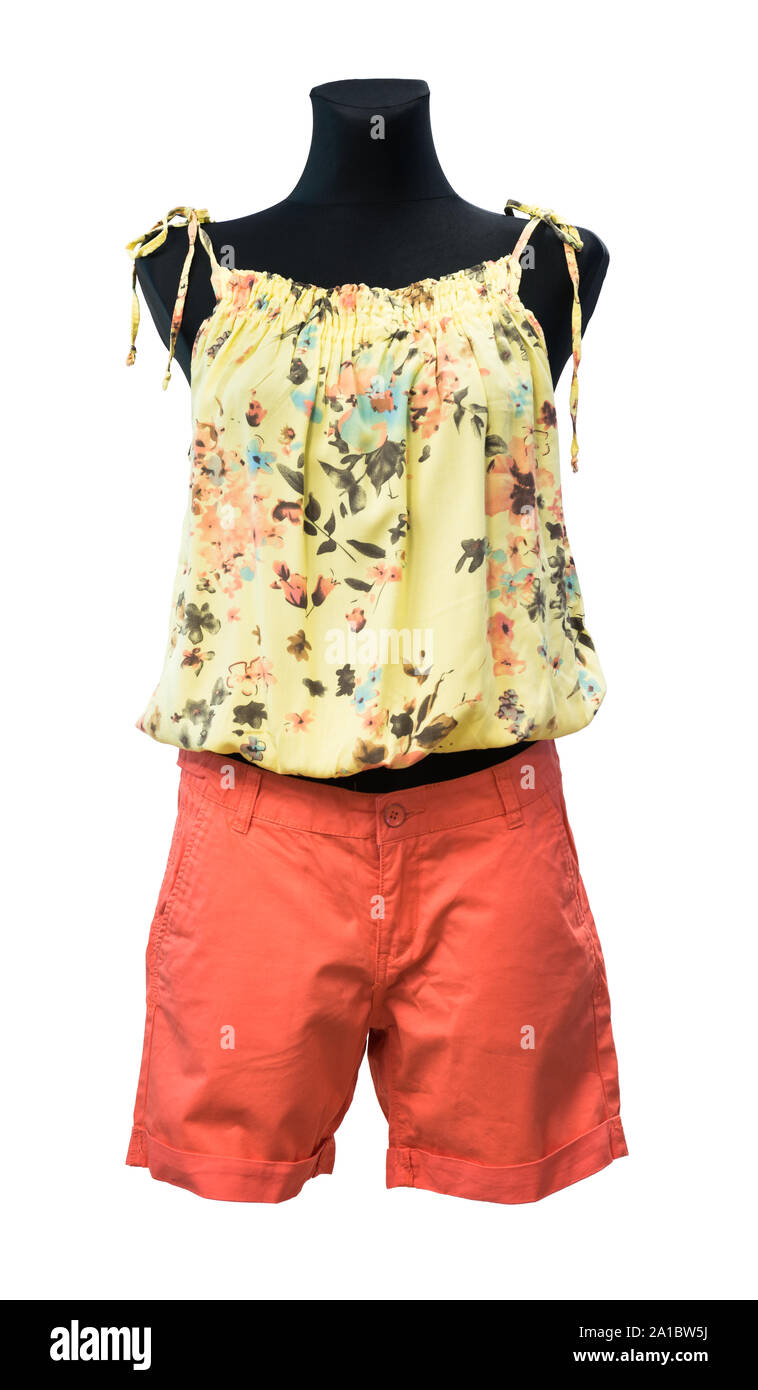 Female Mannequin Wear Fashionable Summer Clothes, Isolated on White ...