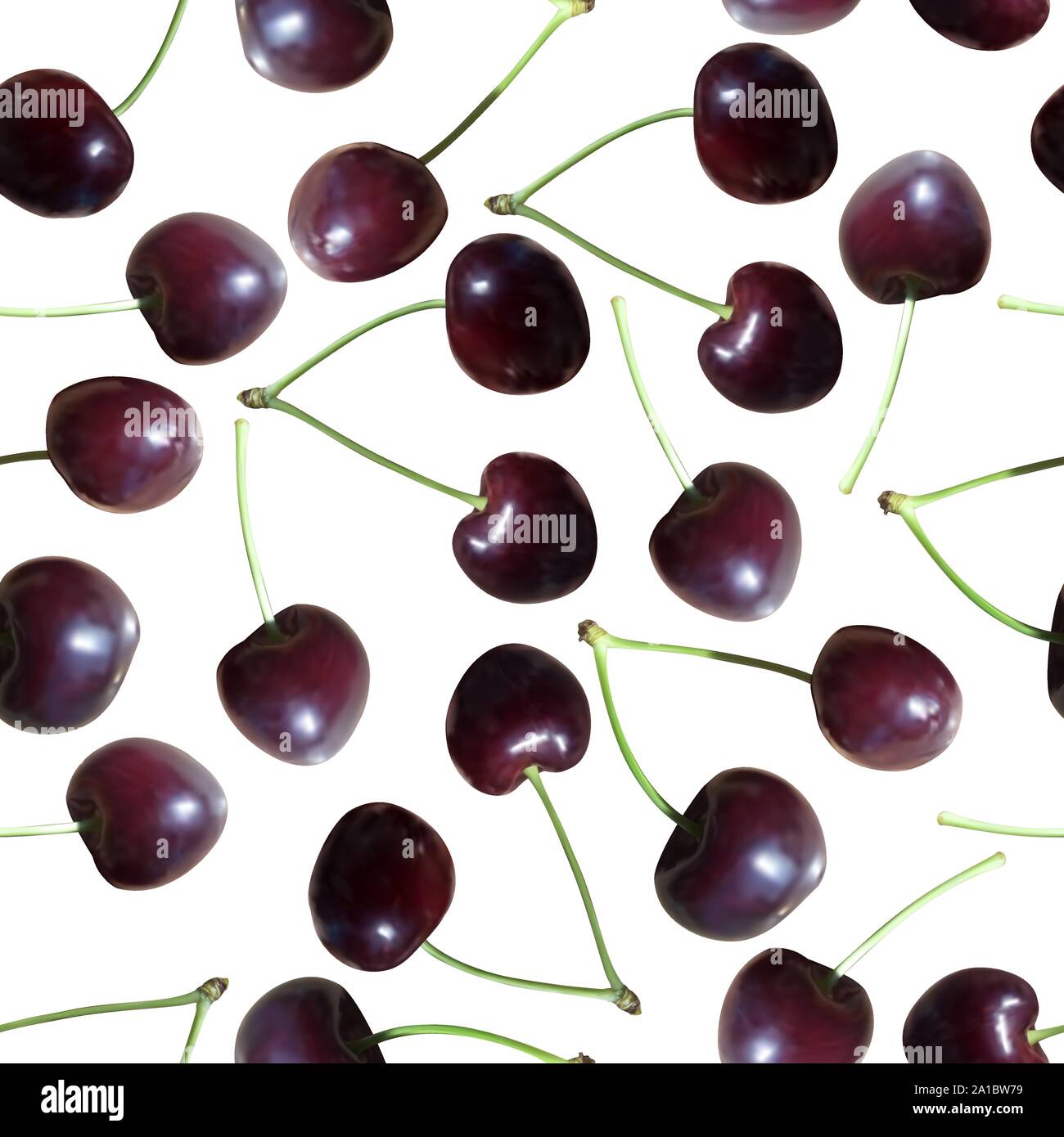 Vector seamless texture of realistic cherries or sweet cherries with ...